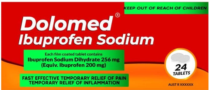 Dolomed Ibuprofen 200mg 24 Tablets – DominionRoadPharmacy
