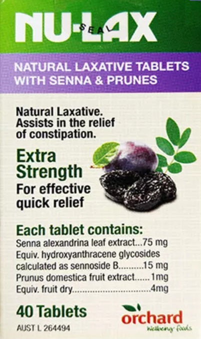 NU-LAX Lecon Tablets Prune Flavor Enhanced Edition 40 Tablets ...