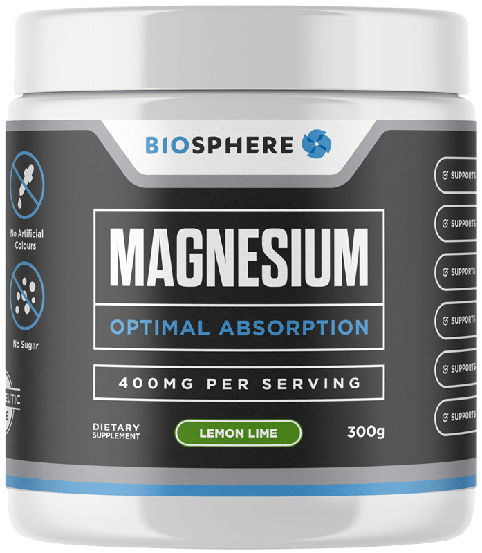 Biosphere Magnesium powder 300g, Lemon Lime Flavour - Formulated for o – DominionRoadPharmacy
